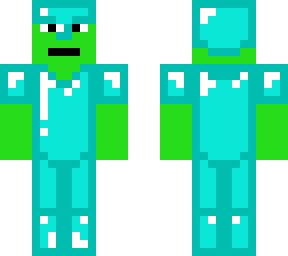 Green dude with diamond armour | Minecraft Skin