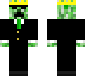Creeper With a suit and crown | Minecraft Skin