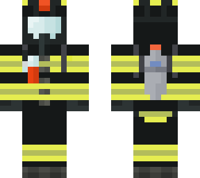 FDNY firefighter with gas mask | Minecraft Skin