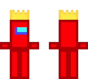 Red Crewmate with crown | Minecraft Skin