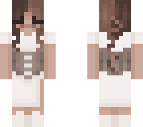 Brown Corset With White Dress | Minecraft Skin