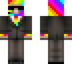 Secret agent rainbow sheep | Minecraft Skin