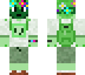 Slime flower crown with mask | Minecraft Skin