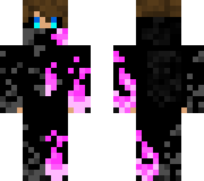 Black And Pink Flamy Guy | Minecraft Skin