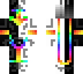 Black And White Rainbow Knight | Minecraft Skin