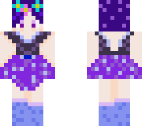 chica flores morado | Minecraft Skin