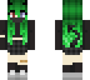 green hair demon | Minecraft Skin