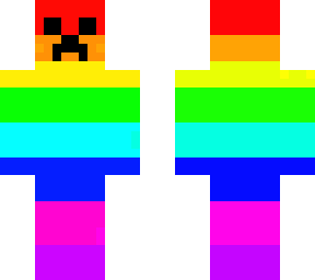rainbow creeper face | Minecraft Skin