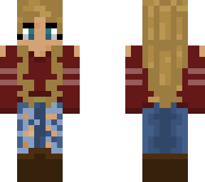 Cold Shoulder cropped with high waisted jeans | Minecraft Skin