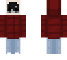 red winter coat, puffy coat. | Minecraft Skin
