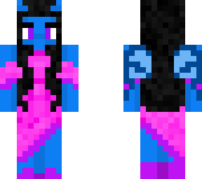 Blue & Pink Dragoness, Formal | Minecraft Skin