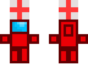 Red crewmate with hat | Minecraft Skin