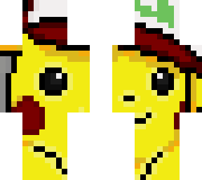 PIXELART PIKACHU ASH CAPS | Minecraft Skin