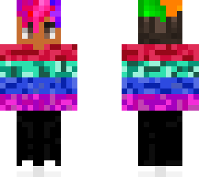 rainbow boy hair | Minecraft Skin