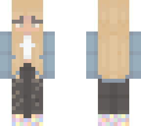 jean jacket rainbow shoes girl | Minecraft Skin