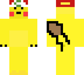 Pikachu with Ash's hat | Minecraft Skin