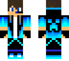 cool blue gamer boy | Minecraft Skin