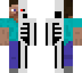 half steve half skeleton | Minecraft Skins