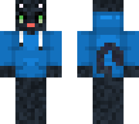 Black cat with hoodie-credit to elios123 | Minecraft Skin