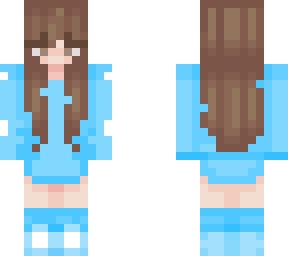 Cute Blue Sweater Girl | Minecraft Skin