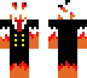 Suited Flaming Skull | Minecraft Skin