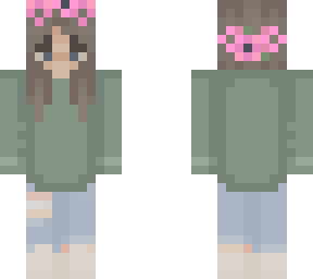 pink flower headband | Minecraft Skin