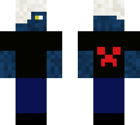 dungeon overlord in black t-shirt with red creeper | Minecraft Skin