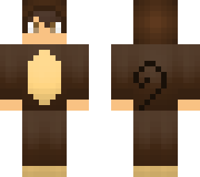 boy monkey onesie with brown eyes | Minecraft Skin