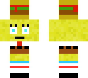 sponge bob holding crabby patty | Minecraft Skin
