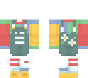 Kidcore Colorblock Sweater and Overalls | Minecraft Skin