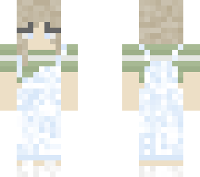 overall girl with cute buns | Minecraft Skin
