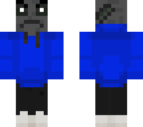 Blue Hoodie Grey Alien | Minecraft Skin