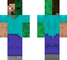 half steve half zombie | Minecraft Skin