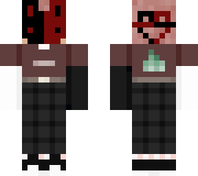 me in black and red with mask | Minecraft Skin