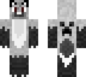 Silver Fox with Creeper Face | Minecraft Skin