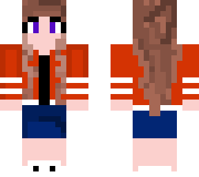 Cute girl wearing red jacket | Minecraft Skin