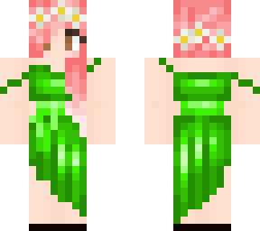 face reveal frogge princess flower crown pink hair | Minecraft Skin