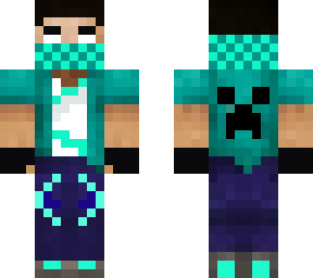 Herobrine with a battle/covid-19 mask(fixed) | Minecraft Skin