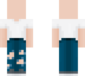 White Shirt, Ripped Jeans (OB) | Minecraft Skin