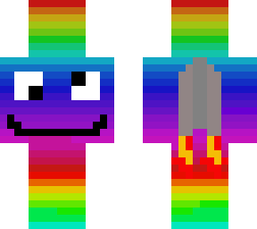 raimbow noob with jet pack and smiley face by savagepoo222 | Minecraft Skin