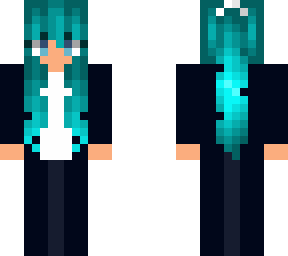 Cyan girl in suit | Minecraft Skin