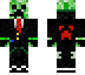 Gaming creeper in a suit | Minecraft Skin