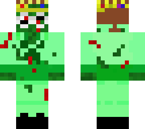 zombie green kid with crown | Minecraft Skin