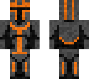 Heavy Mandalorian Armor (Durasteel Orange) | Minecraft Skin