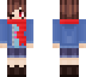 Frisk with Papyrus Scarf | Minecraft Skin