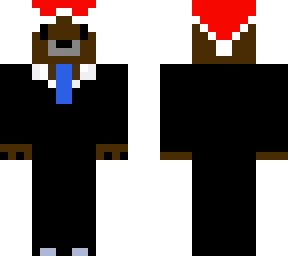 spy santa hat teddy bear | Minecraft Skins