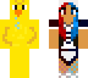 Blue and Red maid | Minecraft Skin
