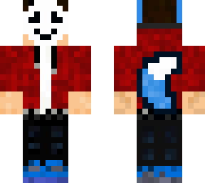 Red hoodied dart masked | Minecraft Skin