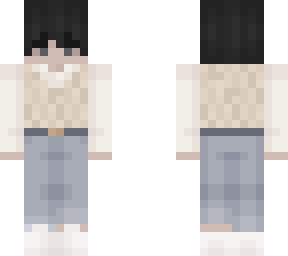 tan sweater w/ white turtleneck | Minecraft Skin