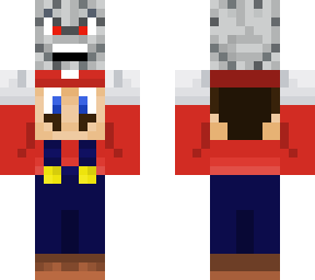 Mario holding Thwomp | Minecraft Skin
